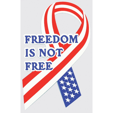 Freedom is Not Free Ribbon Decal - Patriotic and USA Themed Decals ...