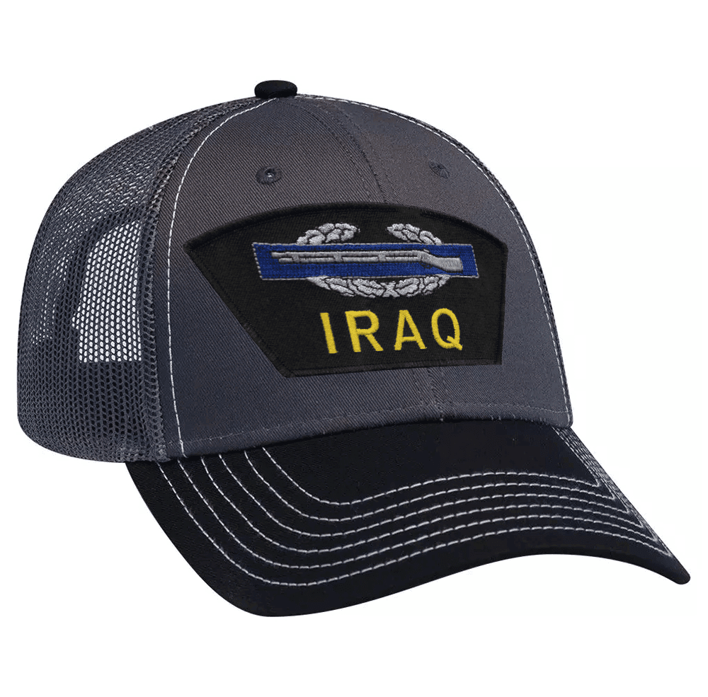 Iraq Combat Infantry Badge Gray Mesh Back Cap - New Gray Mesh Caps ...