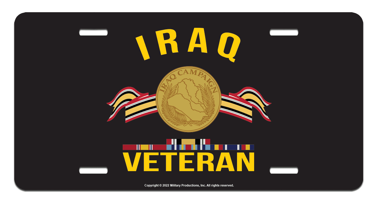 Iraq Veteran with Ribbons License Plate - Veterans License Plates ...