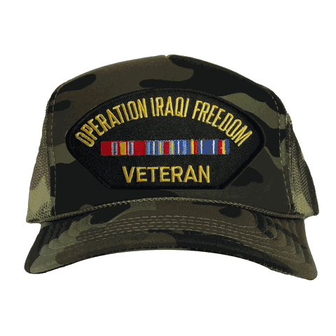 Iraqi Freedom Veteran Camo Mesh Back Cap - New Camo Mesh Caps ...