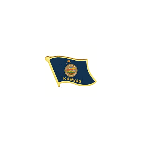 Kansas State Flag Pin - U.S. State Flag Pins - PriorService.com
