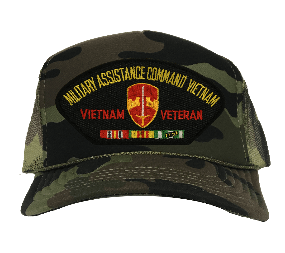 MACV Vietnam Veteran Camo Mesh Back Cap - New Camo Mesh Caps ...