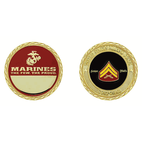 Marine Corps Corporal Challenge Coin - New USMC Rank Coins ...