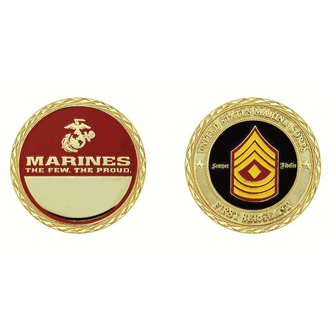 Marine Corps First Sergeant Challenge Coin - New USMC Rank Coins ...