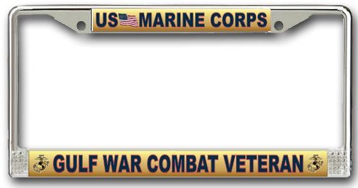 US Marine Corps Gulf War Combat Veteran License Plate Frame - Gulf War ...