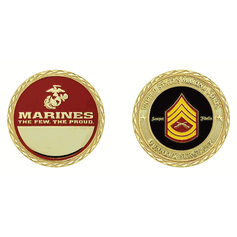 Marine Corps Gunnery Sergeant Challenge Coin - New USMC Rank Coins ...