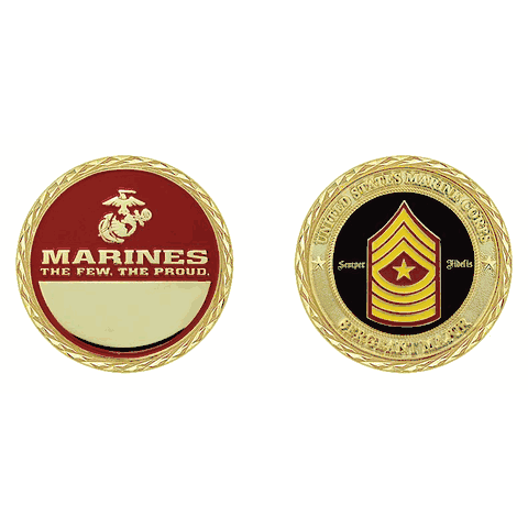 Marine Corps Sergeant Major Challenge Coin - New USMC Rank Coins ...