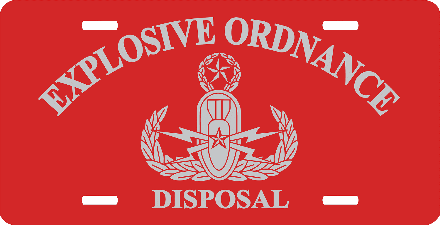 Master EOD W/ Red Background License Plate - US Marine Corps License ...