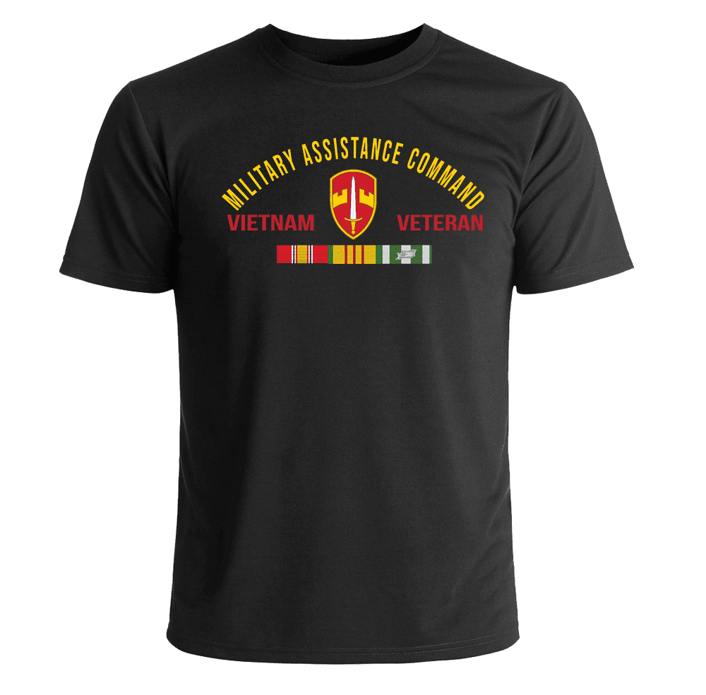 Military Assistance Command Vietnam Veteran with Ribbons T-Shirt - US ...