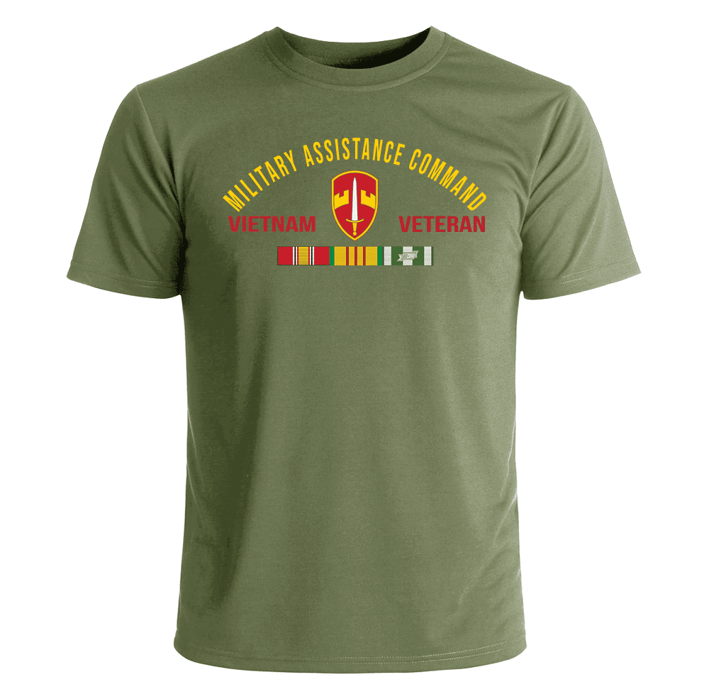 Military Assistance Command Vietnam Veteran with Ribbons T-Shirt - US ...