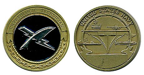 Navy Cryptologic Technician Challenge Coin - Navy Rating Badge ...