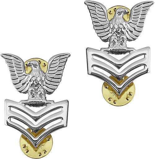Navy Petty Officer 1st Class Collar Pair Badges - Hat/Full Size ...