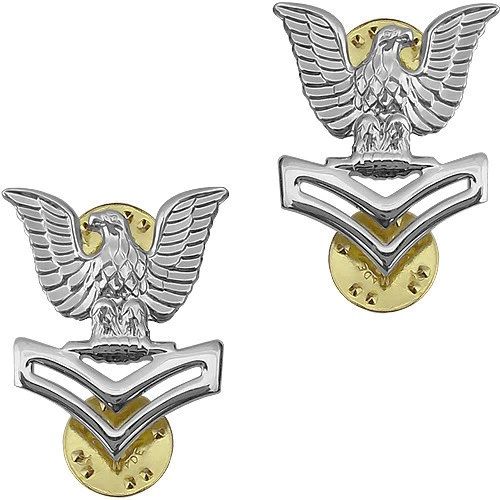 Navy Petty Officer 2nd Class Collar Pair Badges - Hat/Full Size ...