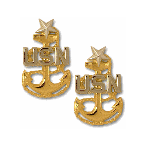Navy Senior Chief Petty Officer E-8 Coat Device Pair - Hat/Full Size ...