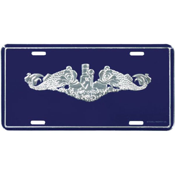 Navy Submarine Dolphin Silver License Plate - New Navy License Plates ...
