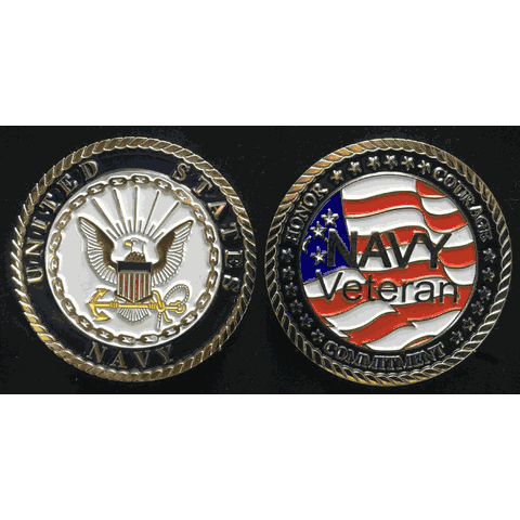 Navy Veteran Challenge Coin - New Navy Challenge Coins - PriorService.com