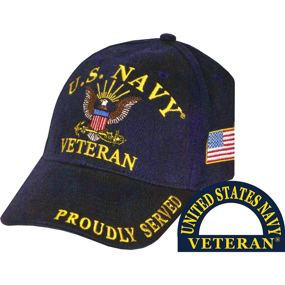 Navy Veteran Proudly Served Embroidered Cap - US Navy Caps ...