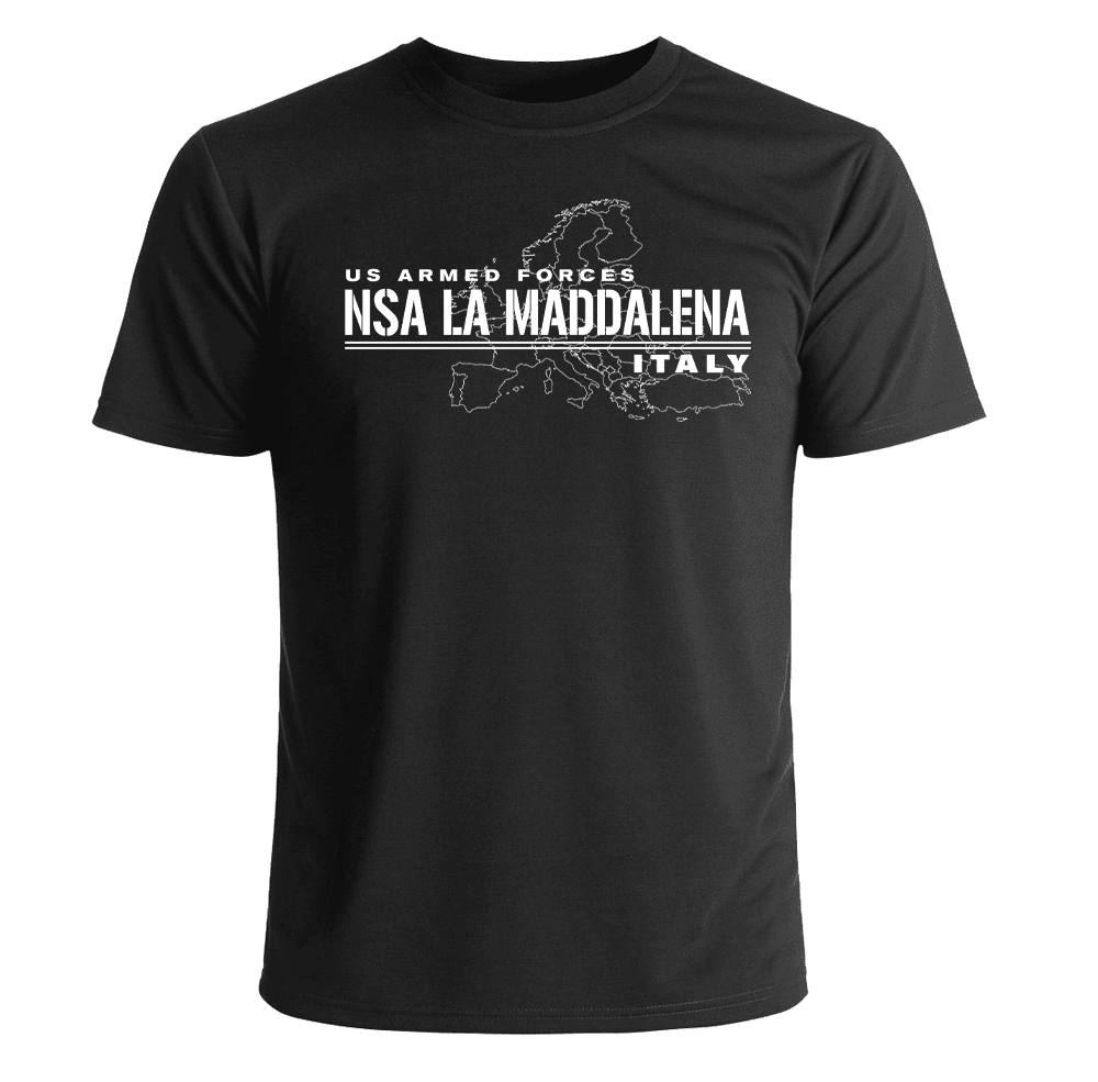 NSA La Maddalena Italy T-Shirt - European Duty Station T-Shirts ...