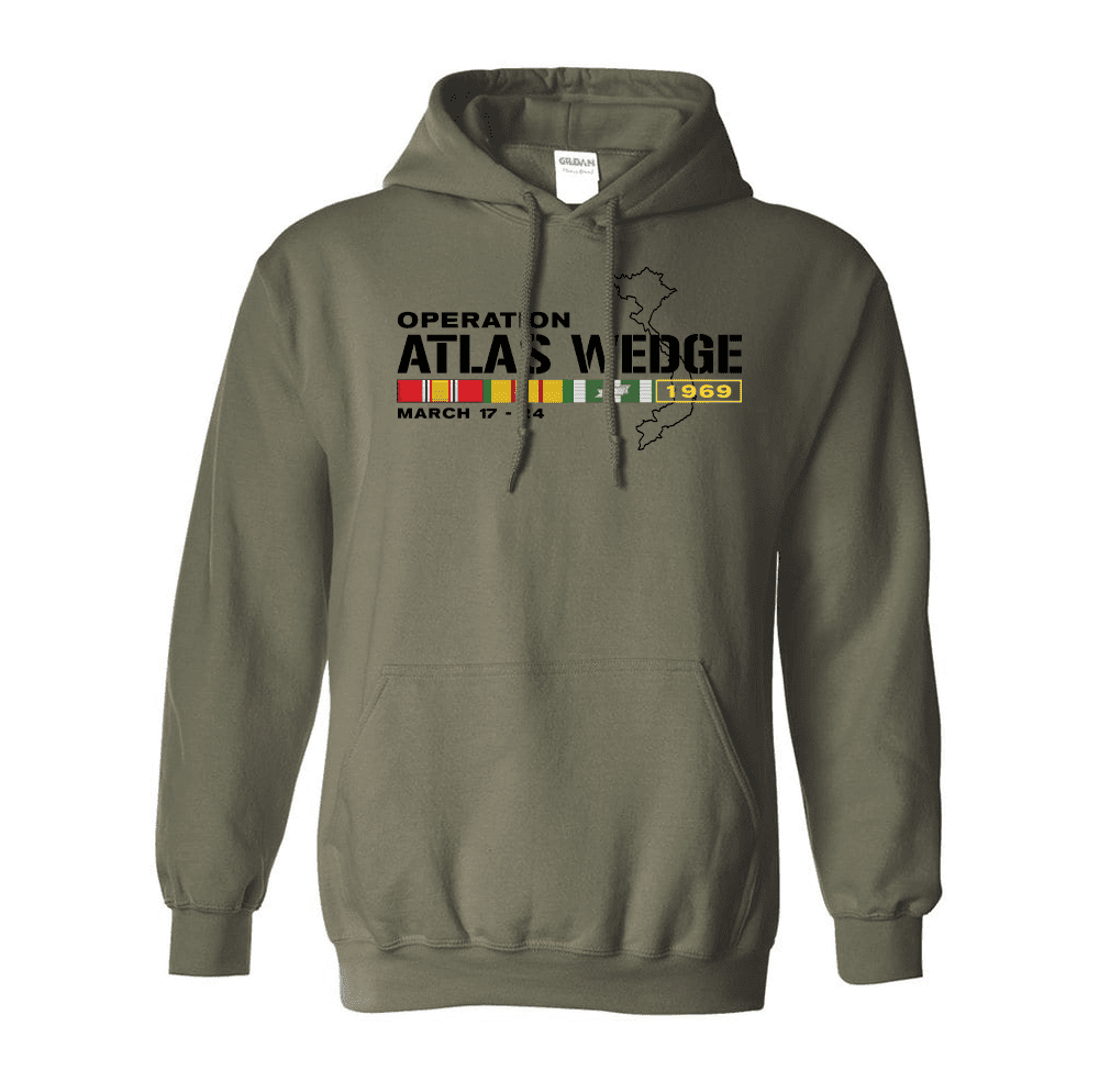Operation Atlas Wedge Vietnam Hooded Sweatshirt - Vietnam Battles ...