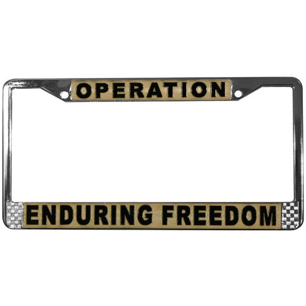 Operation Enduring Freedom License Plate Frame - Patriotic & Veteran ...