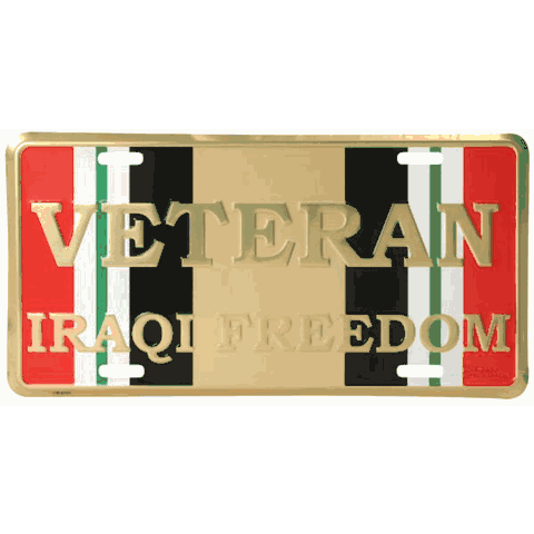 Operation Iraqi Freedom Veteran License Plate - US Army Iraq Veteran ...