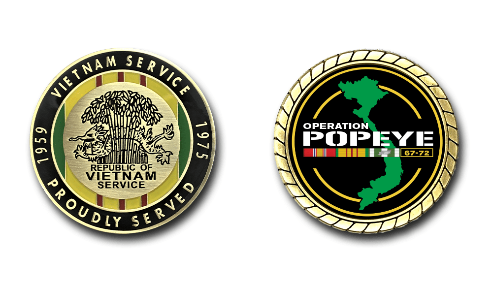 Operation Popeye Vietnam Challenge Coin - Vietnam Battles & Operations ...