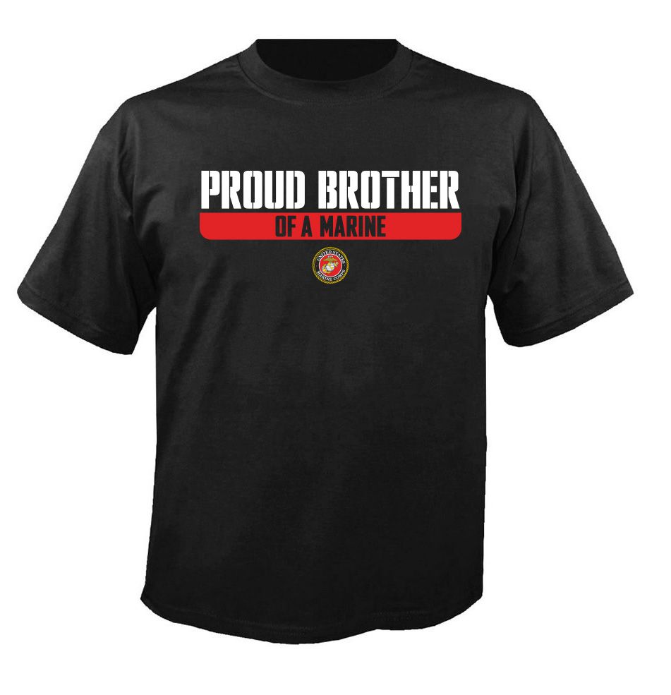 Proud Brother of A Marine T-Shirt - US Marine Corps Proud Family T ...