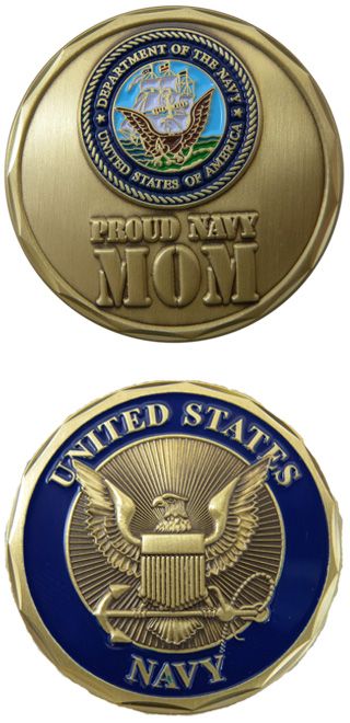 Proud Navy Mom Challenge Coin - US Navy Challenge Coins - PriorService.com