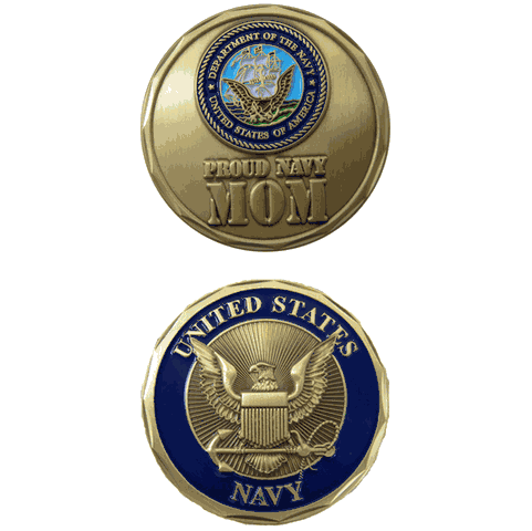 Proud Navy Mom Challenge Coin - US Navy Challenge Coins - PriorService.com