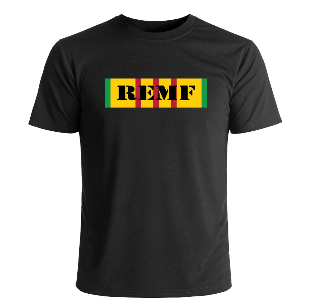 REMF Vietnam Black T-Shirt - Vietnam Service Ribbon T Shirts ...