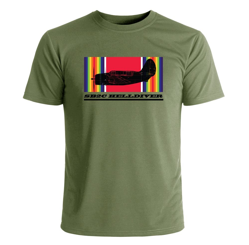 SB2C Helldiver World War II OD Green T-Shirt - World War II Aircraft T ...