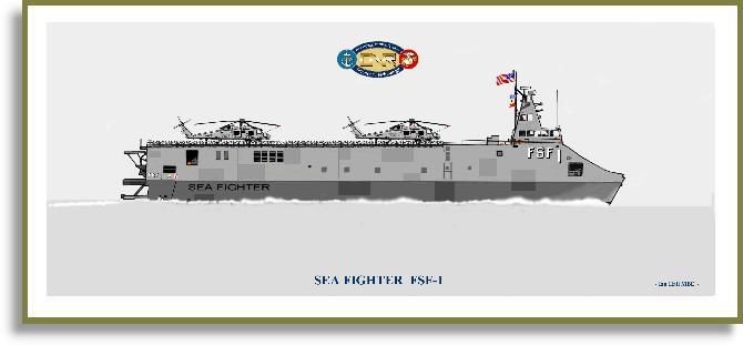 Sea Fighter FSF-1 Waterline View Ship Print - Other Ships A-F ...