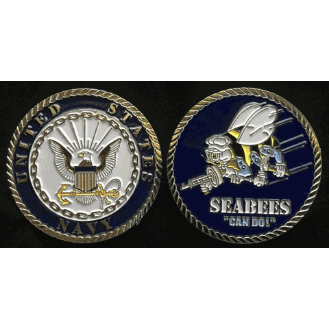 Seabees "Can Do" Enlisted Challenge Coin - New Navy Challenge Coins ...