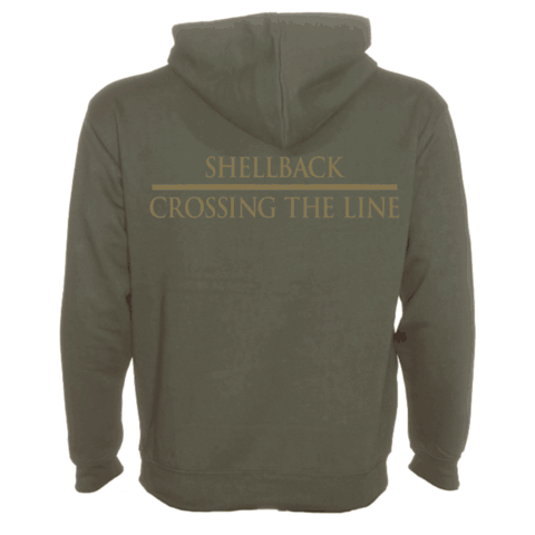 Shellback Crossing the Line OD Green Hooded Sweatshirt - US Navy ...
