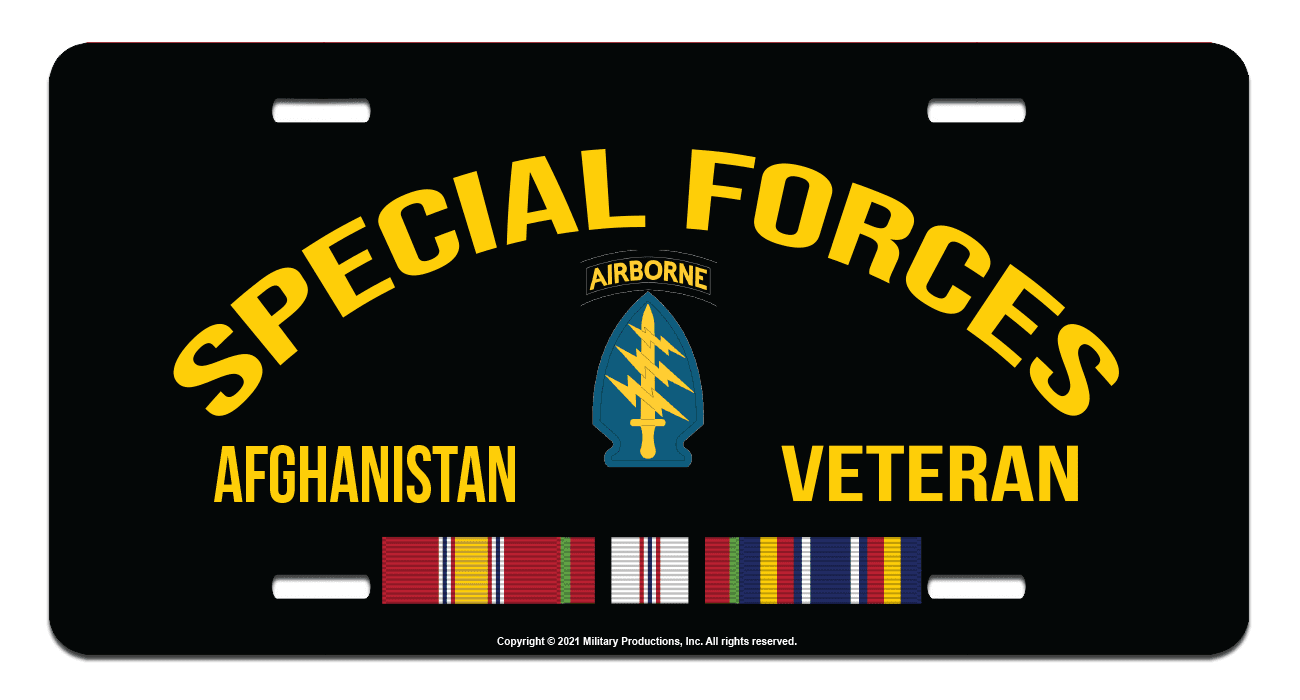 Special Forces Afghanistan Veteran License Plate - Afghanistan Veteran ...