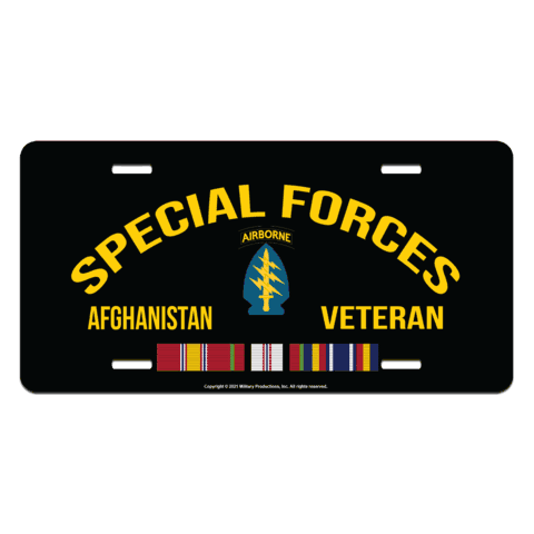 Special Forces Afghanistan Veteran License Plate - Afghanistan Veteran ...