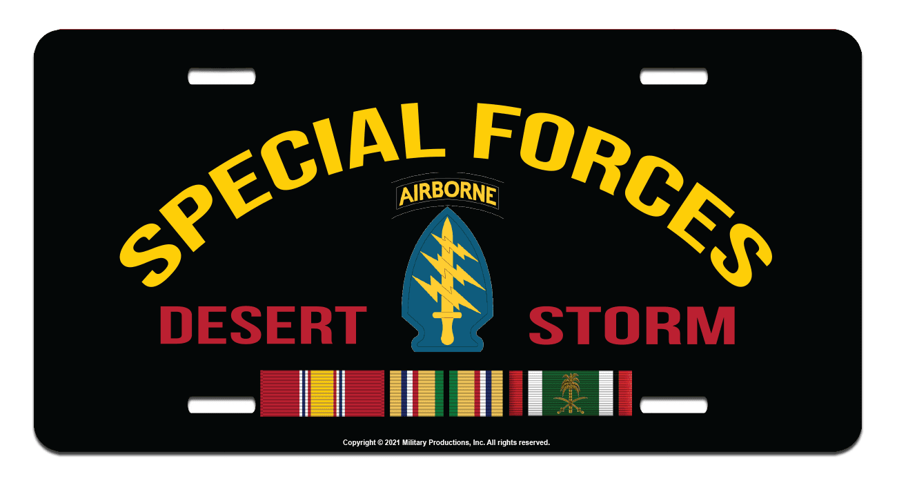 Special Forces Desert Storm Veteran License Plate - Desert Storm ...