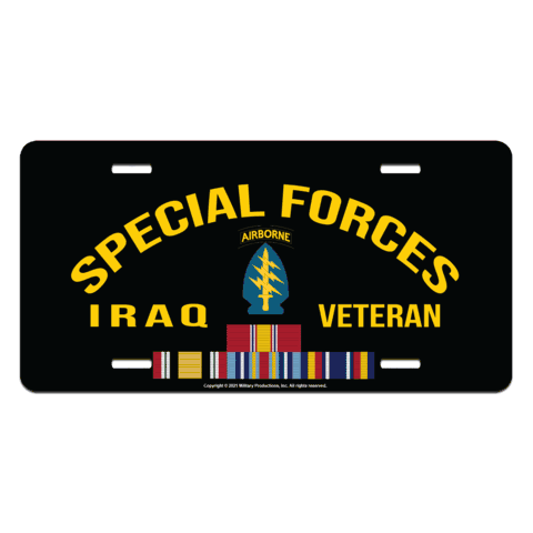 Special Forces Iraq Veteran License Plate - Iraq Veteran License Plates ...