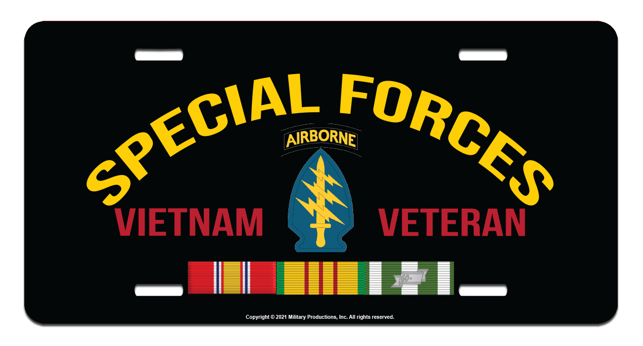 Special Forces Vietnam Veteran License Plate - Vietnam Veteran License ...