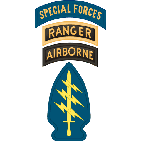 Special Forces with Airborne and Ranger Tab Patch Decal - Army Tab ...
