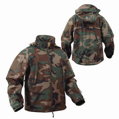 Special Ops Woodland Camo Soft Shell Jacket - Military and Camo Jackets ...