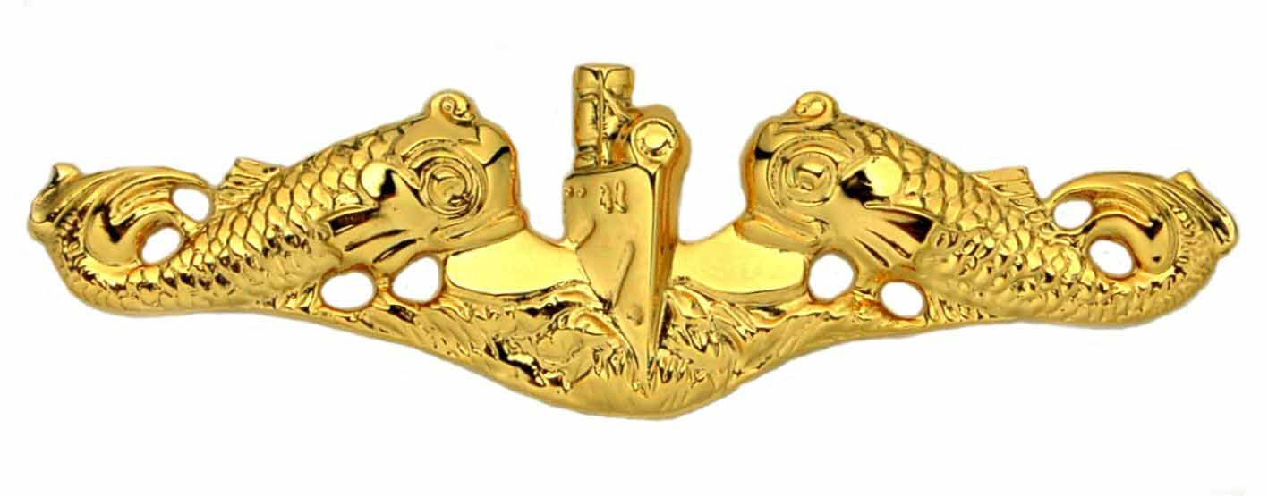 Submarine Dolphin Officer Badge - Full Size Navy Badges - PriorService.com