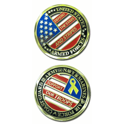 Support Our Troops Star and Stripes Challenge Coin - Challenge Coins ...