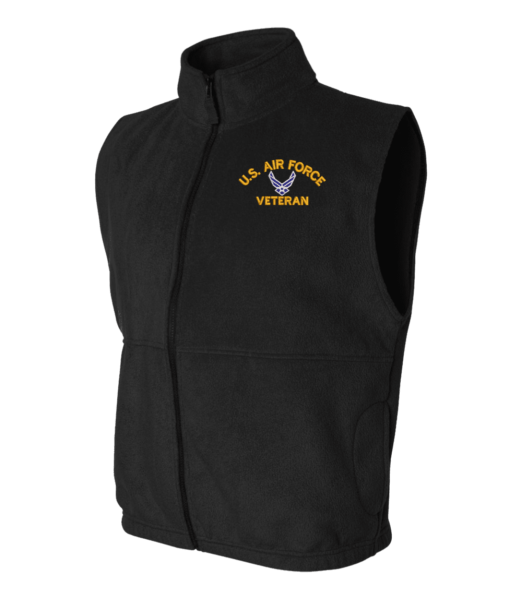 U.S. Air Force Veteran Full-Zip Fleece Vest (New Logo) - US Air Force ...