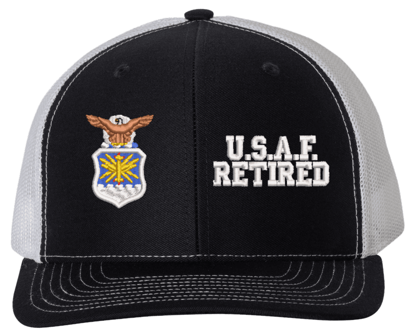 U.S. Air Force Symbol Retired Mesh Back Cap - New USAF Split Caps ...