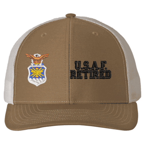 U.S. Air Force Symbol Retired Mesh Back Cap - New USAF Split Caps ...