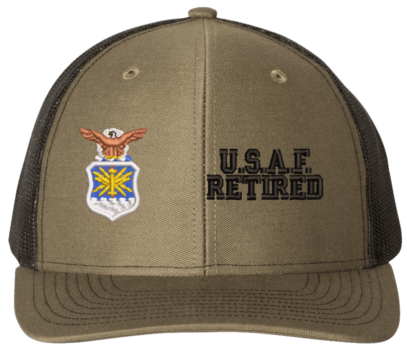 U.S. Air Force Symbol Retired Mesh Back Cap - New USAF Split Caps ...