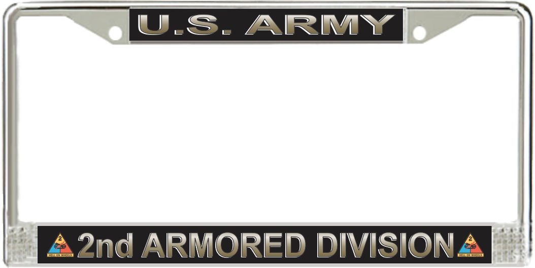 U.S. Army 2nd Armored Division License Plate Frame - US Army Division ...