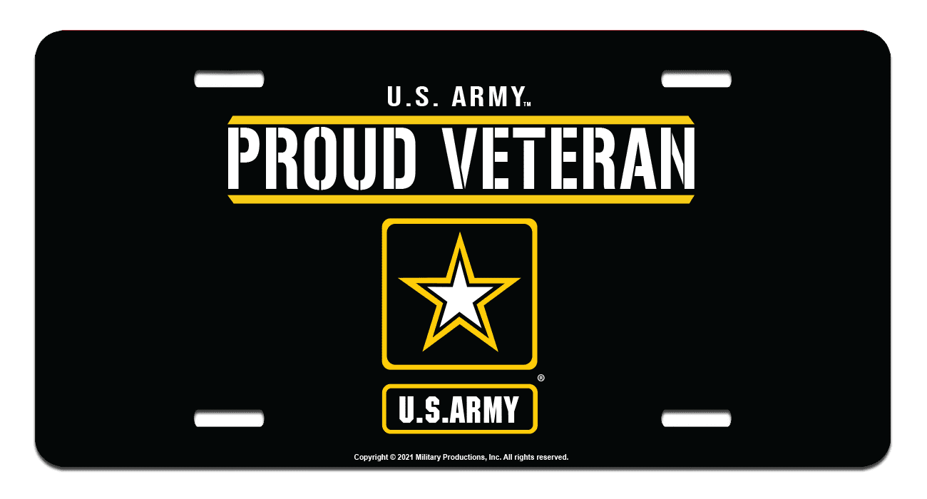 U.S. Army Proud Veteran License Plate - Proud Veteran License Plates ...