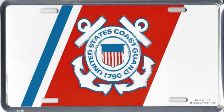 U.S. Coast Guard Insignia License Plate - New Coast Guard License ...